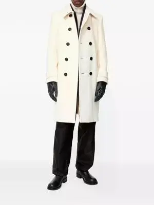 Burberry Wool Blend Pea Coat - Neutrals