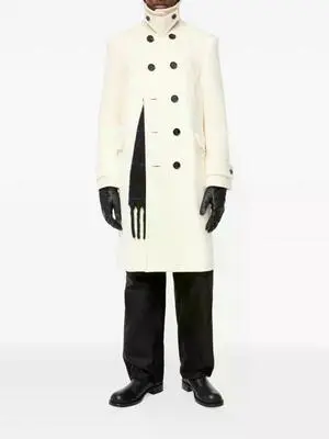 Burberry Wool Blend Pea Coat - Neutrals