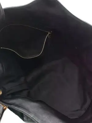 Saint Laurent Maxi 2010s Icare Calf Leather Quilted Tote Bag - Black