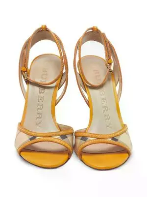 Burberry Check Ankle-strap Wedge Sandals