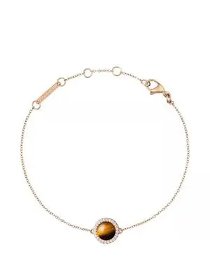 DANIEL WELLINGTON Audrey Tiger's Eye Embellished Necklace - Gold