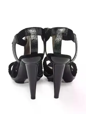 Bottega Veneta Croc-embossed Ankle-strap Sandals