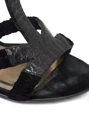 Bottega Veneta Croc-embossed Ankle-strap Sandals