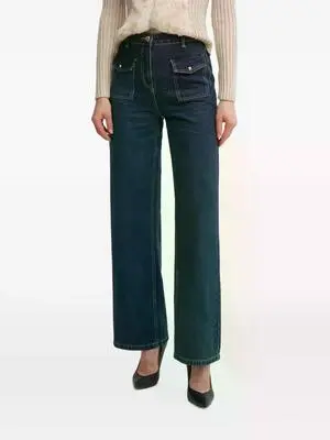 MORGAN Wide-leg Patch-pocket Jeans