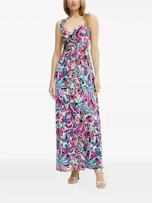 MORGAN Tropical-print Ring-detail Maxi Dress