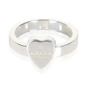 Gucci Sterling Silver Trademark Heart Ring