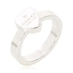 Gucci Sterling Silver Trademark Heart Ring