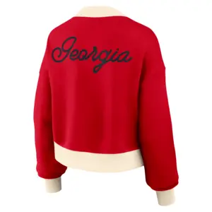 Nike Georgia Academic College Oversized Cropped Full-zip Bomber Jacket - Red