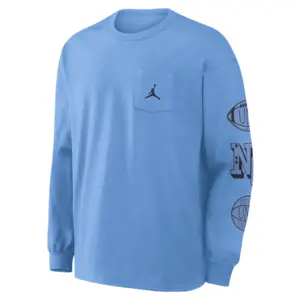 JORDAN North Carolina Academic Max90 Pocket Brand College Long-sleeve T-shirt - Blue
