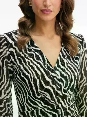 MORGAN Zebra-print V-neck Mini Dress