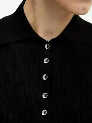 Sisley Button Ribbed Polo Sweater