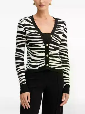 MORGAN Zebra-print Button Cardigan