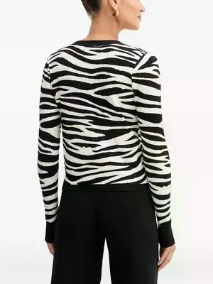 MORGAN Zebra-print Button Cardigan