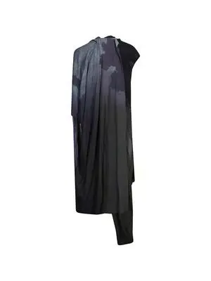 Yohji Yamamoto Graphic-print Asymmetric Dress - Black