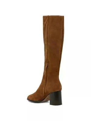 JONAK PARIS Dilia Croute Suede Block-heel Knee-high Boots