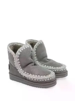 Mou Eskimo Crochet-trim Glitter-logo Boots - Grey