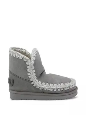 Mou Eskimo Crochet-trim Glitter-logo Boots - Grey
