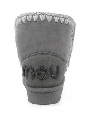 Mou Eskimo Crochet-trim Glitter-logo Boots - Grey