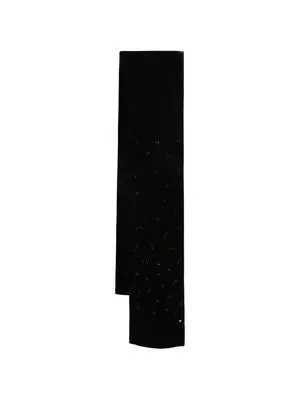Armani Exchange Bead-embellished Knitted Scarf - Black