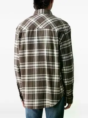 Armani Exchange Check Zip-up Shirt