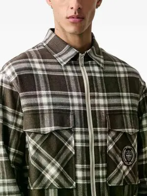 Armani Exchange Check Zip-up Shirt