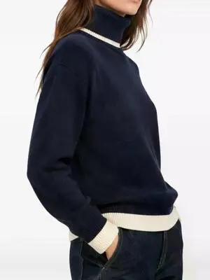 Seventy 19 70 Roll-neck Contrast-trim Sweater - Blue