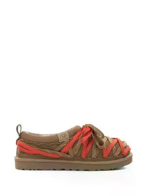 UGG Lace-up Suede Slippers - Brown