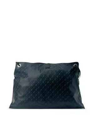 GHERARDINI Monogram-print Logo-plaque Shoulder Bag - Grey