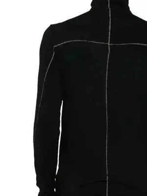 THOM KROM Roll-neck Contrast-stitch T-shirt
