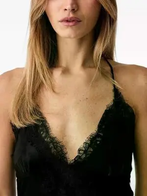 Bardot Lace-trim Asymmetric Top