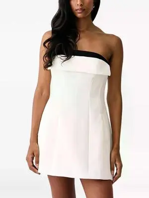 Bardot Strapless Fold-over Dress - White