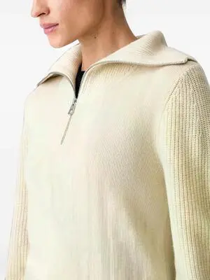 Marc O'polo Ribbed-knit Quarter-zip Sweater