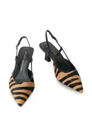 STUART WEITZMAN Vinnie Zebra-print Slingback Pumps