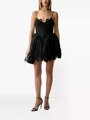 Bardot Ashta Lace-trim Corset Dress - Black