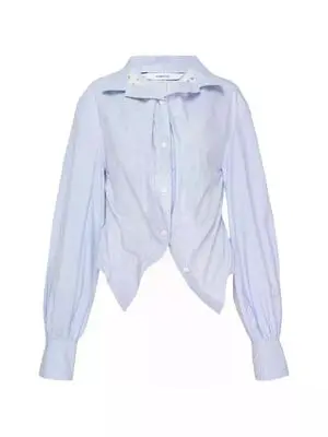 PUSHBUTTON Stripe-print Layered Blouse