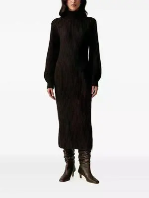 Armani Exchange Ribbed-knit Roll-neck Dress