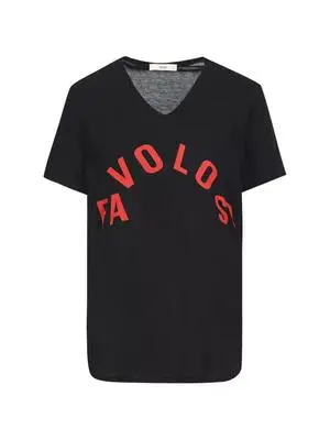 Fendi X Mirella Bentivoglio Archive Favoloso Slogan-print T-shirt - Black