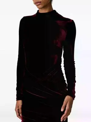 Bardot Ruched Velvet Dress