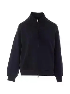 OWN Zip-up Embroidered Sweater - Black