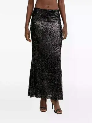 HAVEONE Sequin-embellished Maxi Skirt - Black