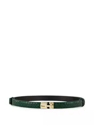 TOM FORD Snake-effect Leather Belt - Green