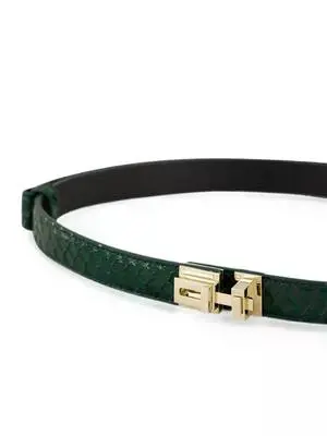 TOM FORD Snake-effect Leather Belt - Green