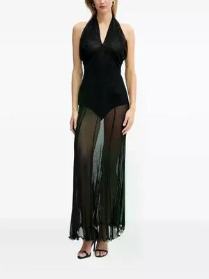 HAVEONE Shimmering Halterneck Maxi Dress