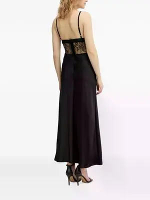 HAVEONE Lace-panelled Satin-finish Maxi Dress
