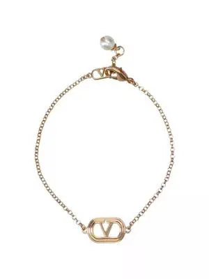 Valentino Garavani Vlogo Signature Faux-pearl Detail Bracelet - Gold