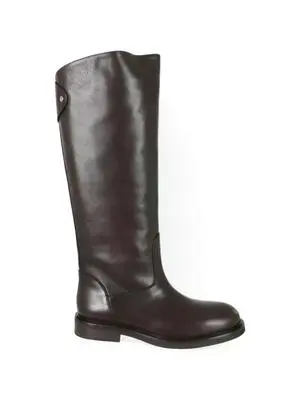 POEVE Asiago Leather Knee-high Boots - Brown