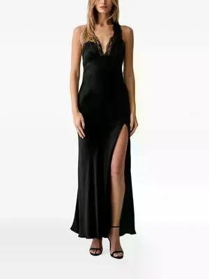 Bardot Lace-trim Halterneck Dress