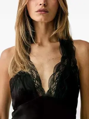 Bardot Lace-trim Halterneck Dress