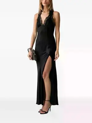 Bardot Lace-trim Halterneck Dress