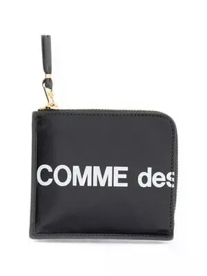 Play Comme Des Garcon Logo-print Leather Coin Purse - Black